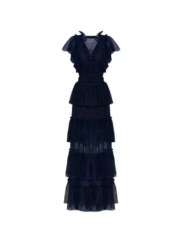 Munthe Noriz Ruffled Tiered Maxi Dress - Blue