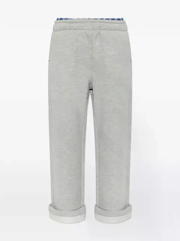 Munthe Nohlan Check-waistband Turn-up Track Pants - Grey