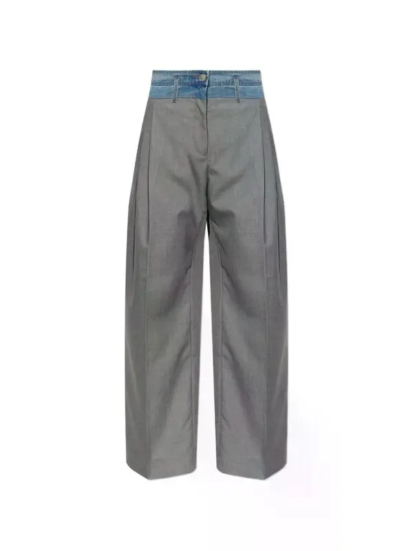 Munthe Panelled Wide Leg Trousers - Grey