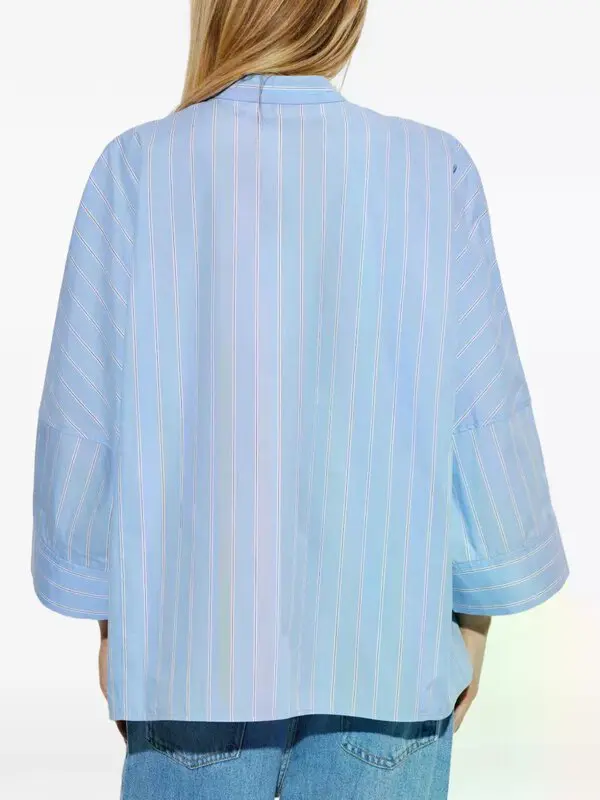 Munthe Vertical Stripe Band Collar Shirt
