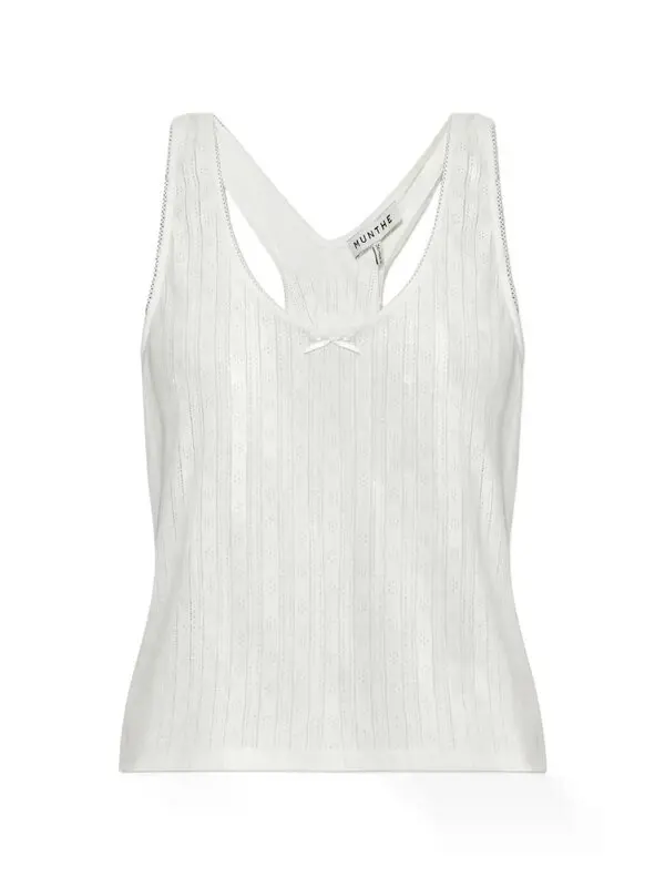 Munthe Nanetta Pointelle-knit Top - White