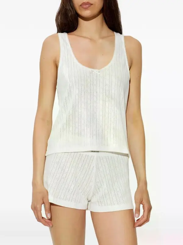 Munthe Nanetta Pointelle-knit Top