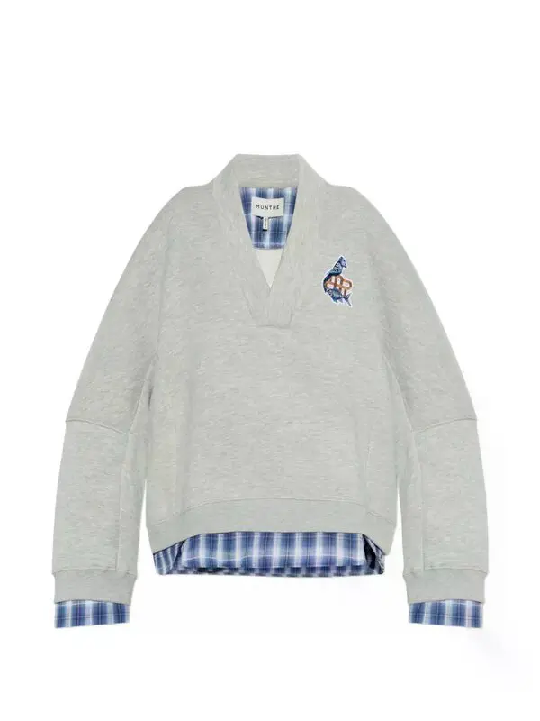 Munthe Layered Logo-patch Sweatshirt - Grey