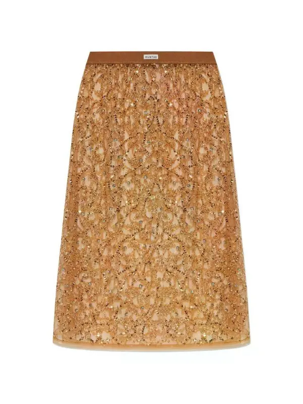 Munthe Sequin-embellished Beaded Midi Skirt