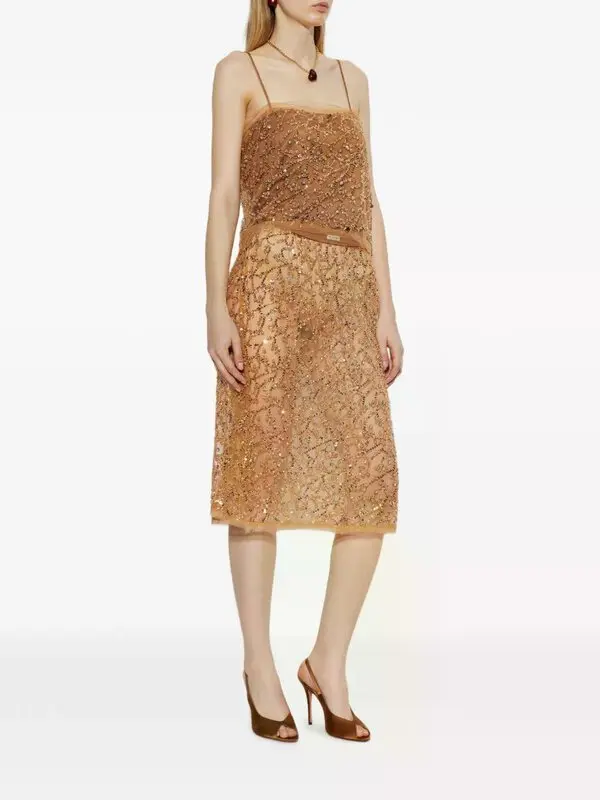 Munthe Sequin-embellished Beaded Midi Skirt