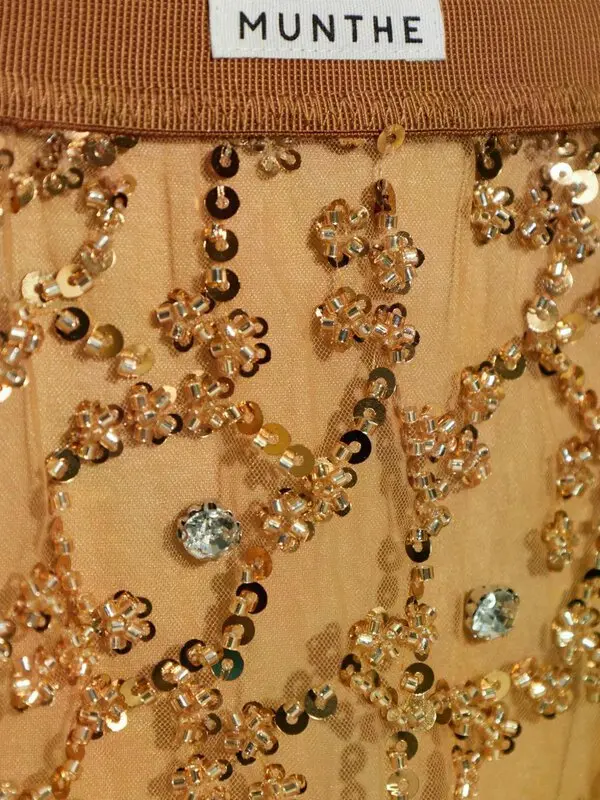 Munthe Sequin-embellished Beaded Midi Skirt