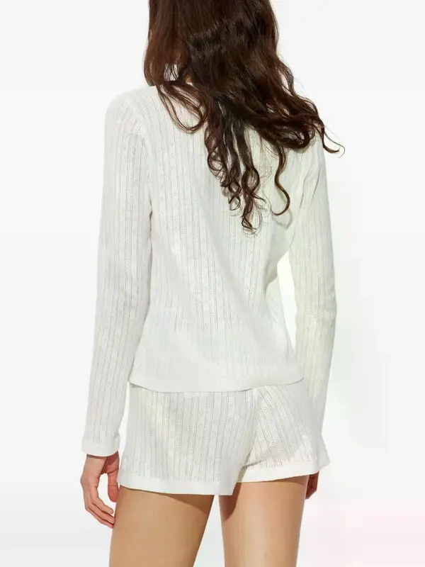 Munthe Naomi Pointelle Knit Button-up Top
