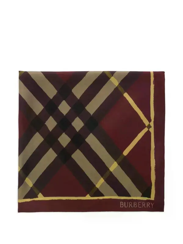 Burberry Watercolour Check Silk Scarf