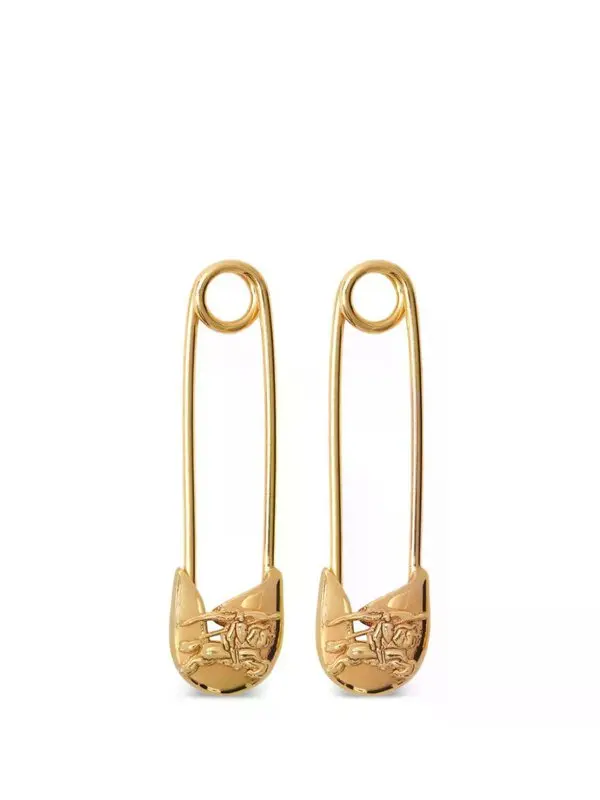 Burberry Equestrian Knight Design Safety Pin Earrings