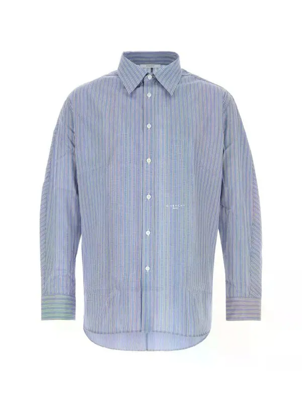 Givenchy Striped Embroidered-logo Shirt