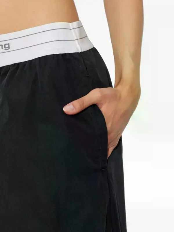 Alexander Wang Cotton Logo Waistband Track Pants - Black