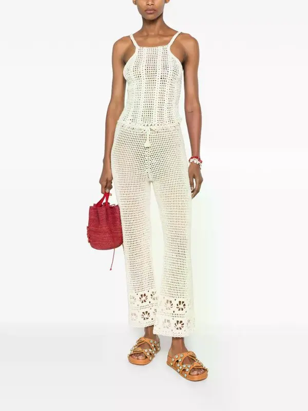 TERRY PUESTO Crochet Knit Halter Neck Top