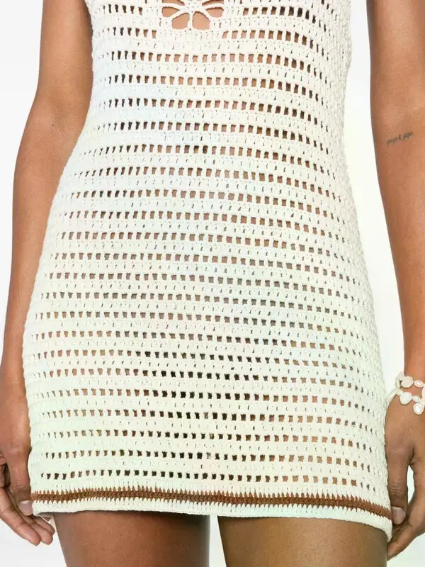 TERRY PUESTO Crochet Halterneck Mini Dress