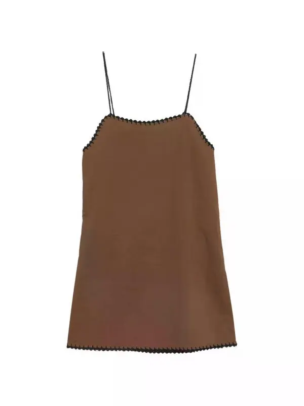 TERRY PUESTO Crochet-trim Mini Dress - Brown