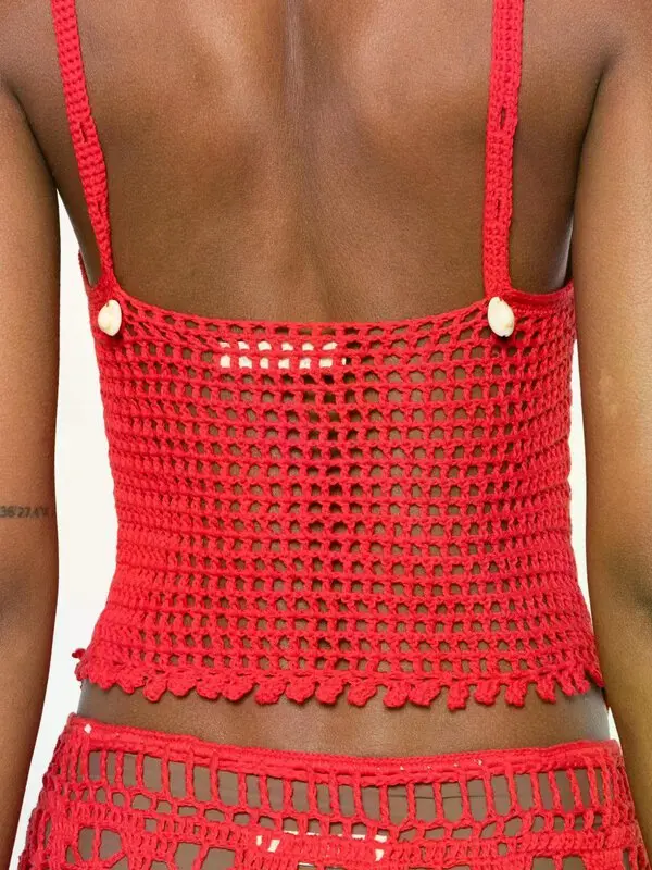 TERRY PUESTO Crochet Knit Shell