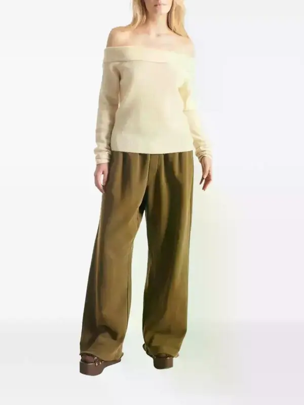 American Vintage Ribbed Knit Off-shoulder Sweater