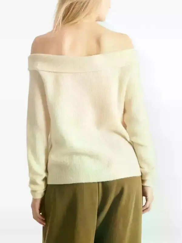 American Vintage Ribbed Knit Off-shoulder Sweater