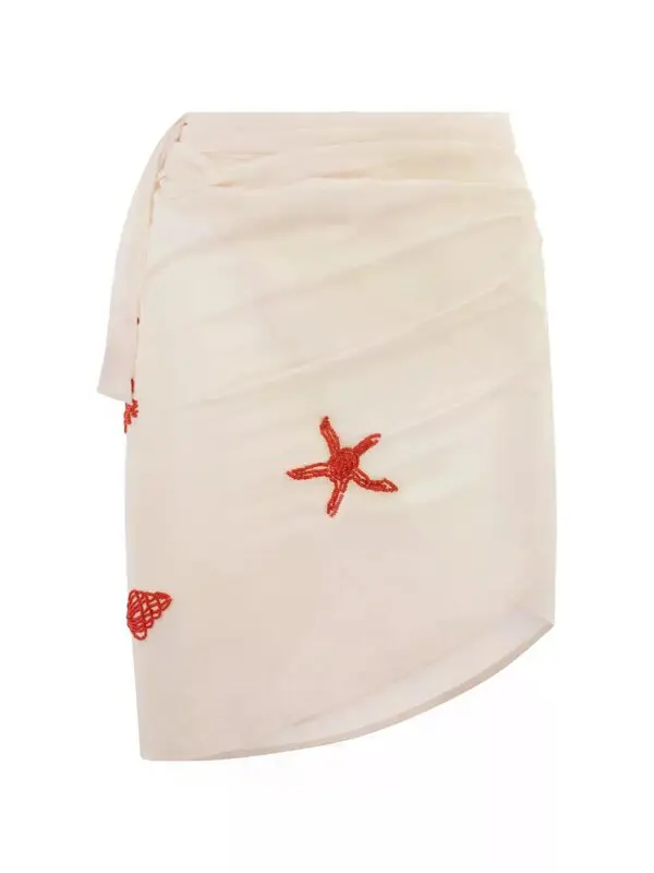MC2 SAINT BARTH Embroidered Mid Wrap Skirt