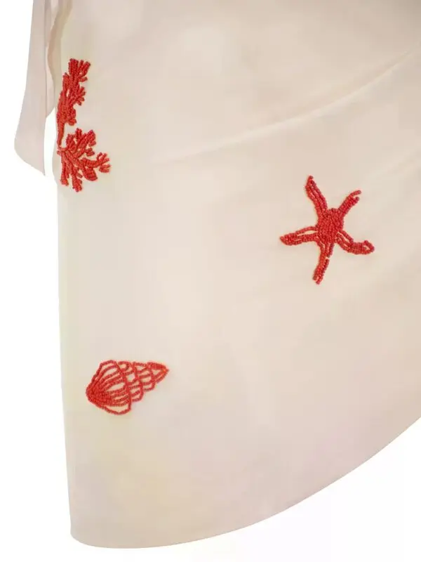 MC2 SAINT BARTH Embroidered Mid Wrap Skirt