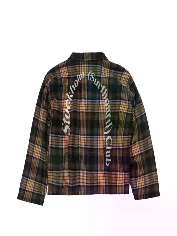 STOCKHOLM SURFBOARD CLUB Check Pattern Logo Print Shirt