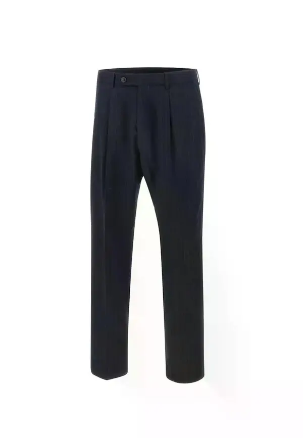 Paul Smith Pinstripe Pleated Trousers - Blue