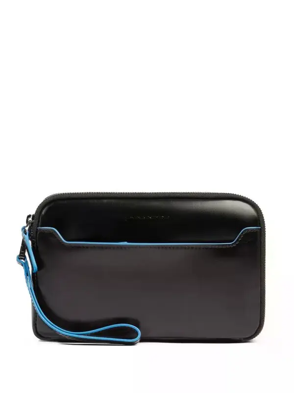 PIQUADRO Leather Clutch Bag - Black
