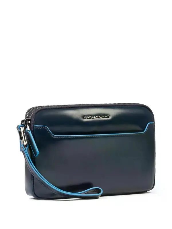 PIQUADRO Leather Wrist-strap Clutch Bag - Blue