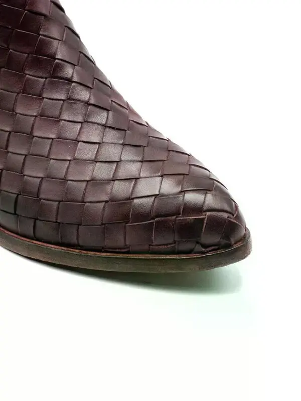 CURIOSITÈ Woven Leather Ankle Boots