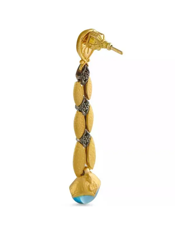 Konstantino Yellow Topaz And Black Diamond Drop Earrings - Gold