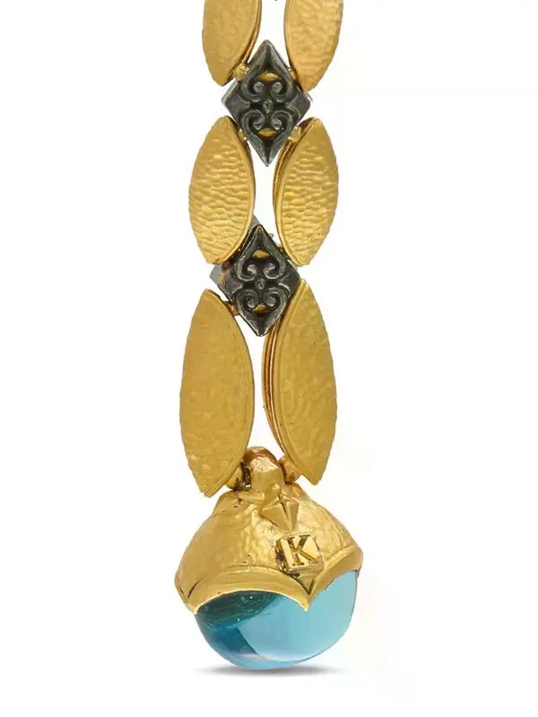 Konstantino Yellow Topaz And Black Diamond Drop Earrings
