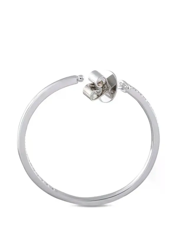 Memoire 18k White Gold Diamond Hoop Earrings