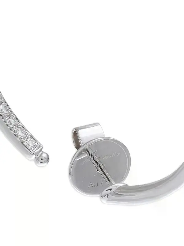 Memoire 18k White Gold Diamond Hoop Earrings