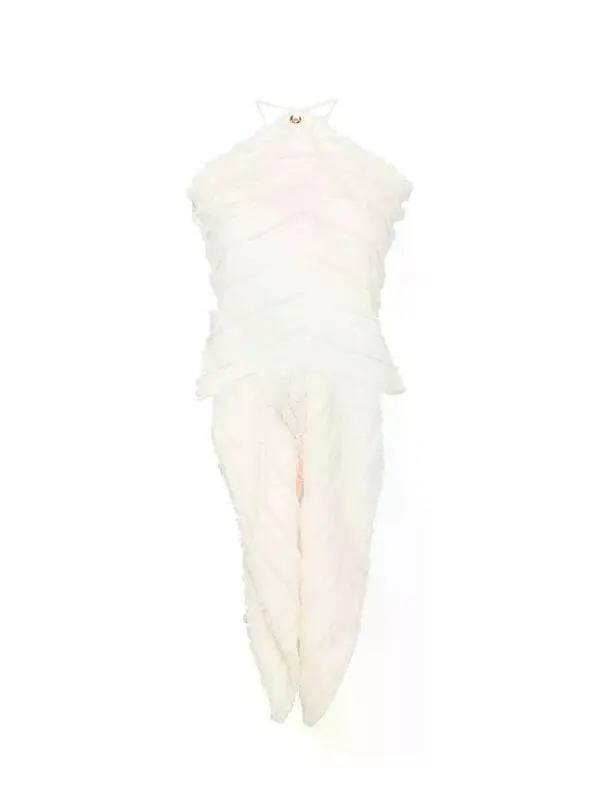 Cult Gaia Venezia Fringed Halterneck Top - Neutrals