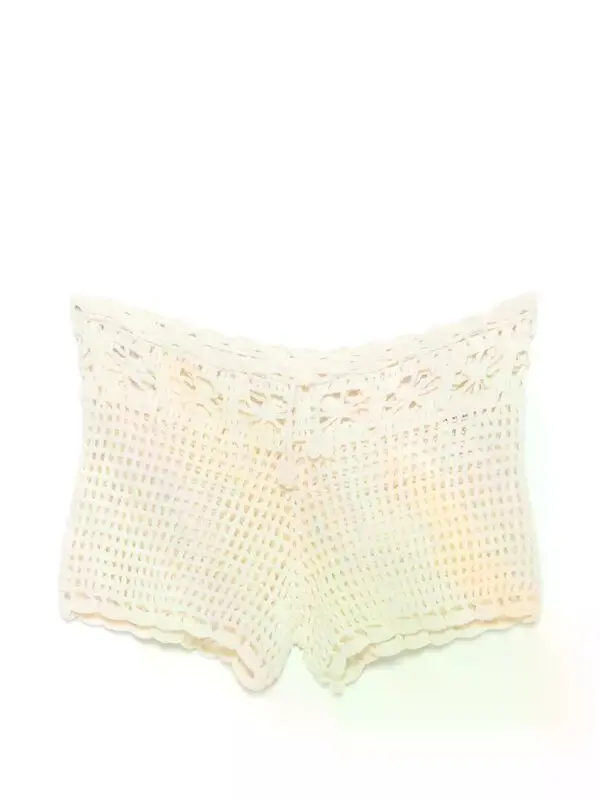 TERRY PUESTO Lido Crochet-knit Shorts - Neutrals