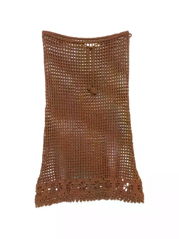 TERRY PUESTO Sara Crochet-knit Skirt - Brown