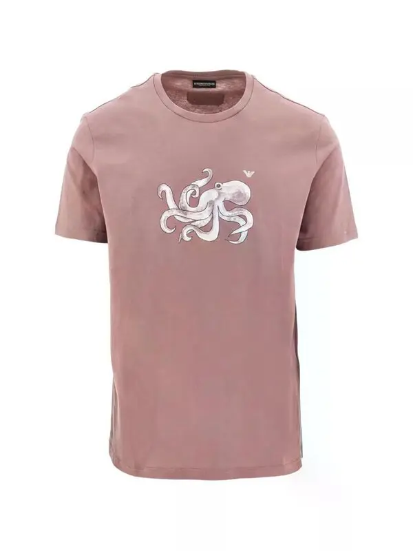 Emporio Armani Sea Animals Octopus-print T-shirt - Pink