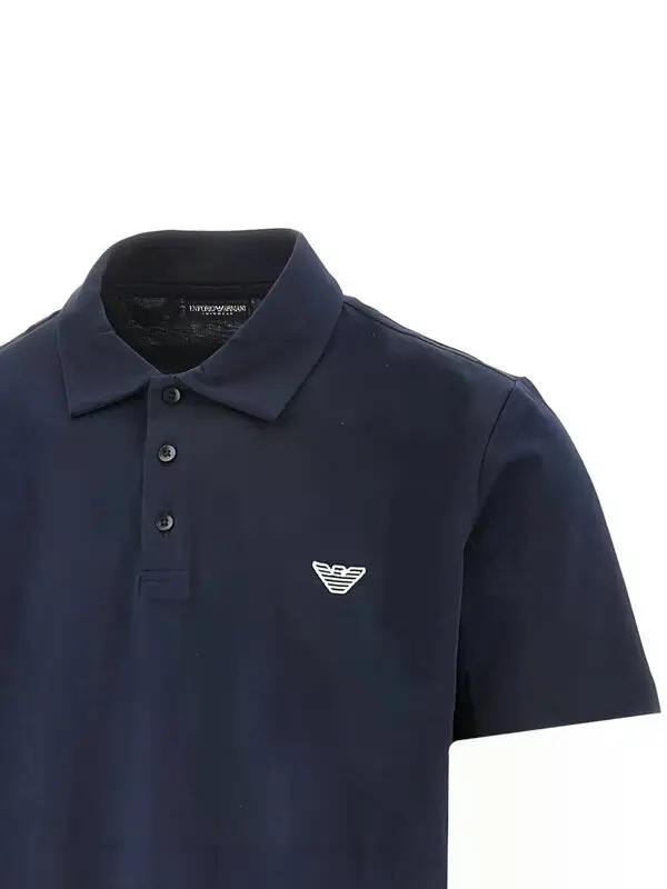 Emporio Armani Logo-embroidered Polo Shirt - Blue