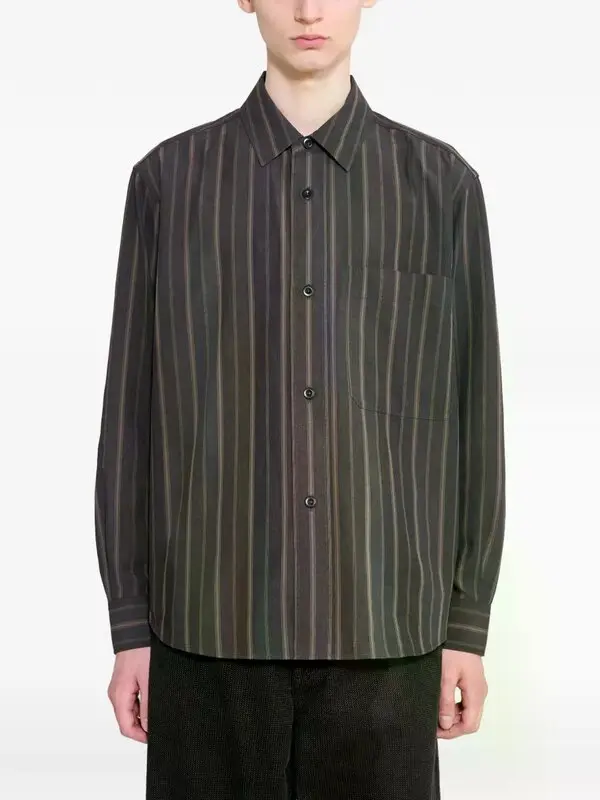 MARGARET HOWELL Basic Striped Shirt - Black