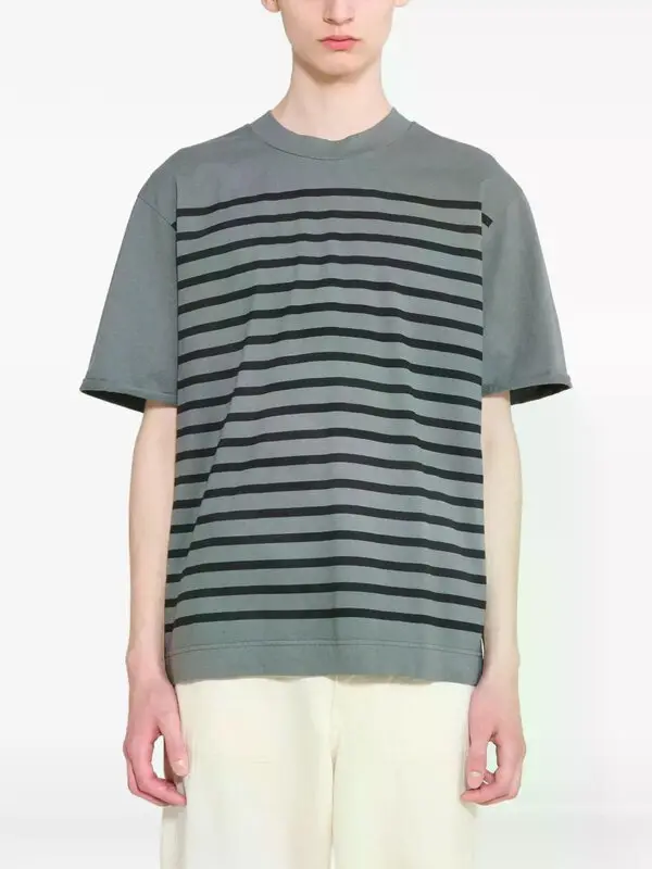 MARGARET HOWELL Overdye Stripe T-shirt - Grey