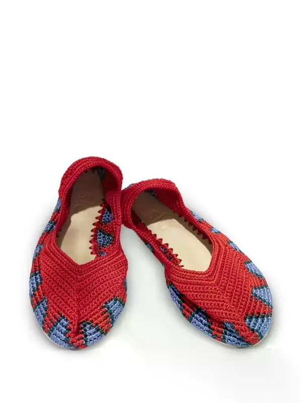 SLO_HAND_MADE Hand-woven Crochet Ballet Flats