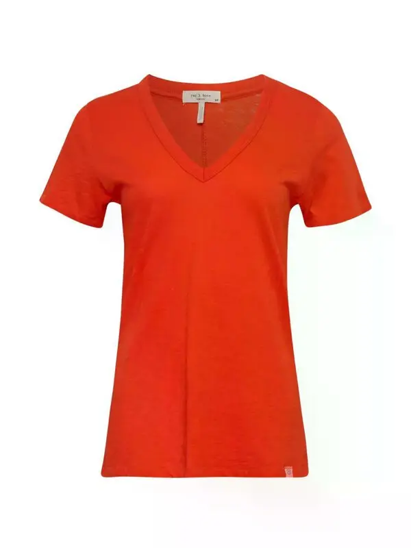 Rag & Bone Cotton V-neck T-shirt - Red
