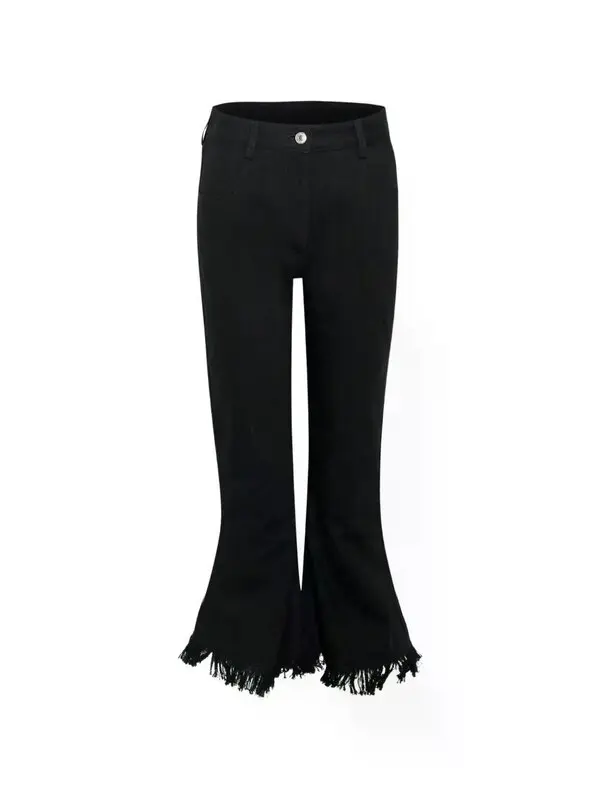 MSGM Cotton Flared Trousers - Black