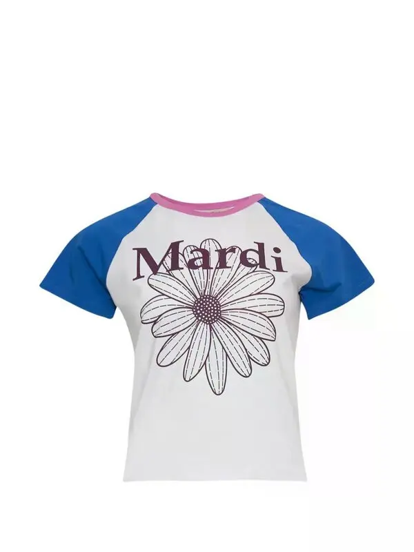 MARDI MERCREDI Raglan Flower-print T-shirt - White