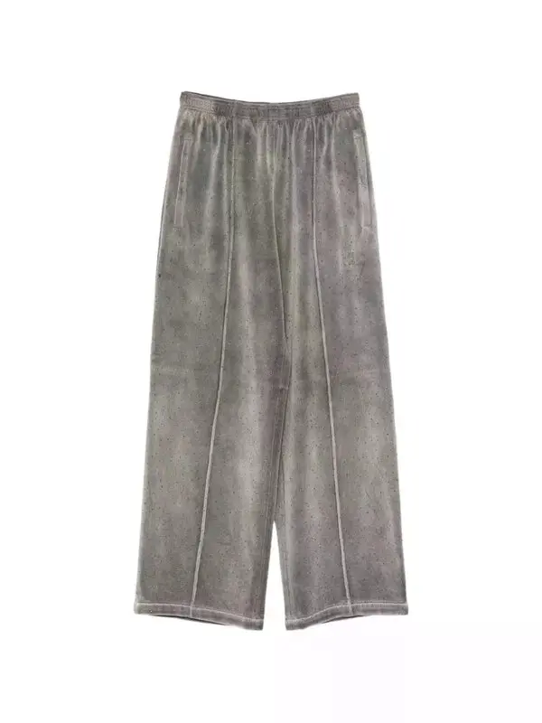 Alexander Wang Crystal-embellished Velour Track Pants