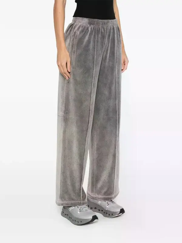 Alexander Wang Crystal-embellished Velour Track Pants