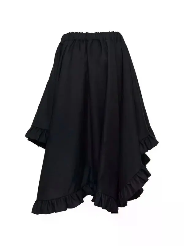 Noir Kei Ninomiya Asymmetric Hem Ruffled Skirt - Black