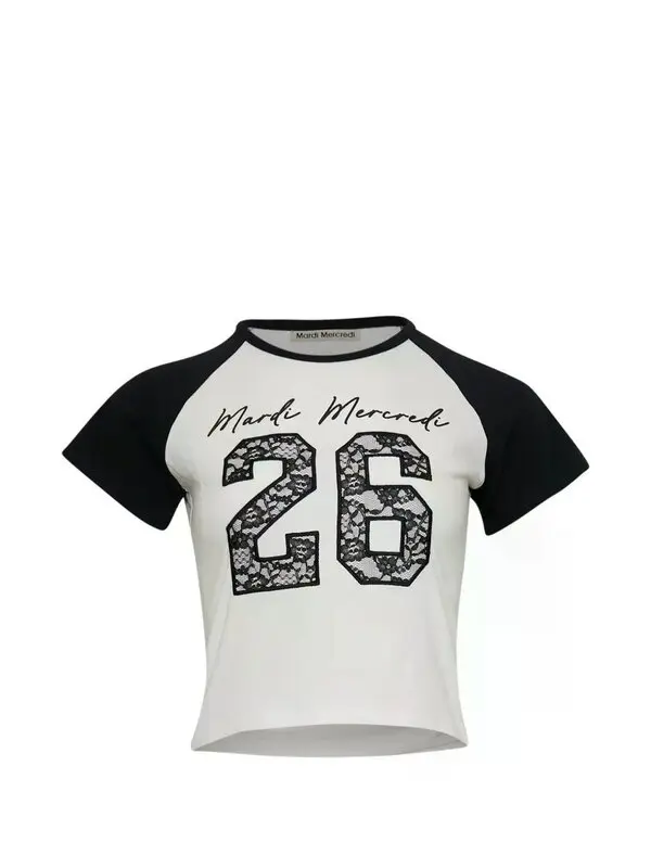 MARDI MERCREDI Lace-appliqué Short-sleeve T-shirt
