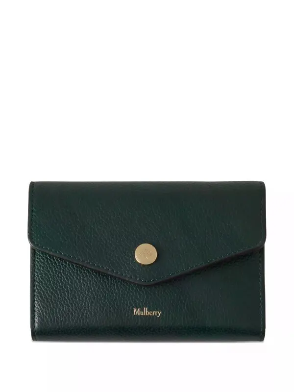 Mulberry Grained-leather Press-stud Wallet - Green
