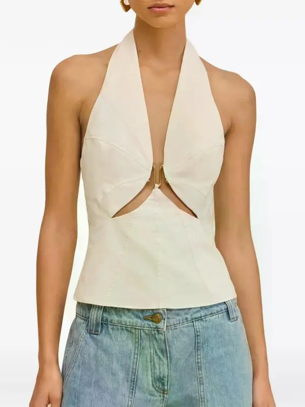 Cult Gaia Elorae Cut-out Halterneck Top - Neutrals