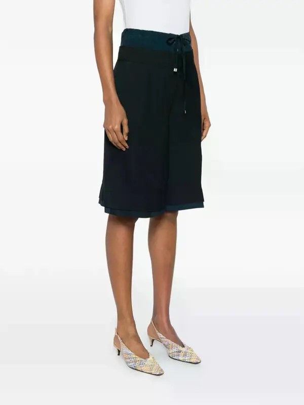 SYSTEM Drawstring Layered-hem Shorts